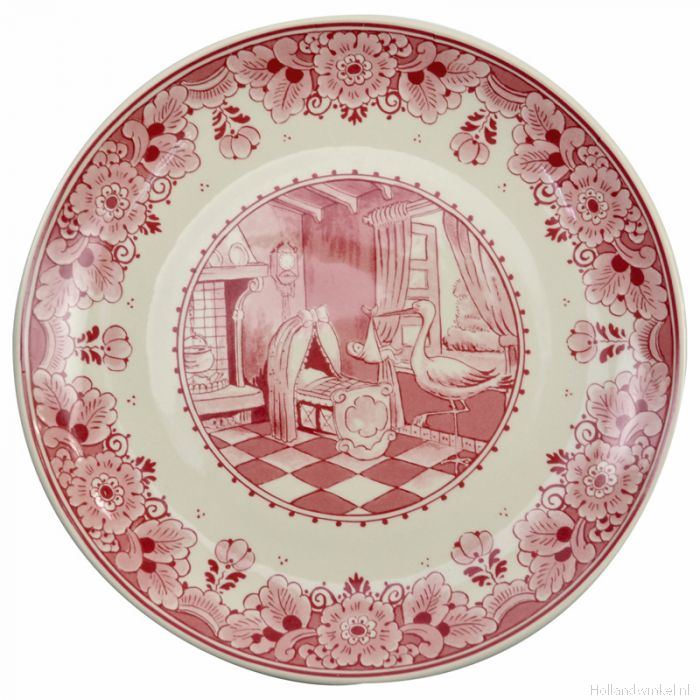 Birth plate Pink The webshop for Dutch Delftware
